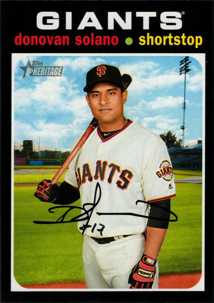 2020 Topps Heritage #9 Donovan Solano San Francisco Giants FREE SHIP | eBay