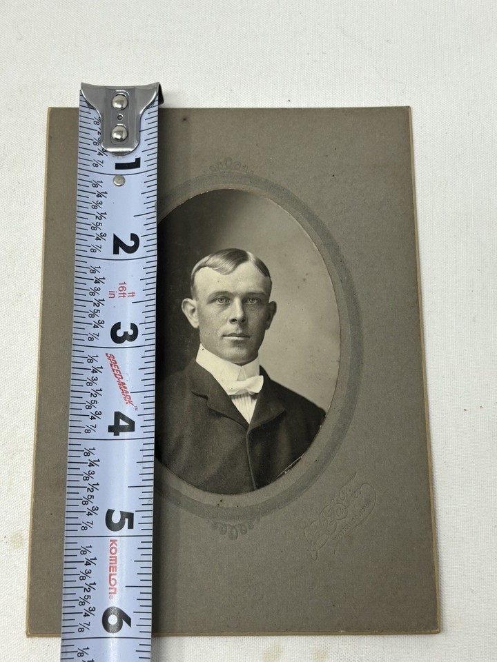 Antique Matted Studio Photo Handsome Well Groomed Blond Man Waterloo ...