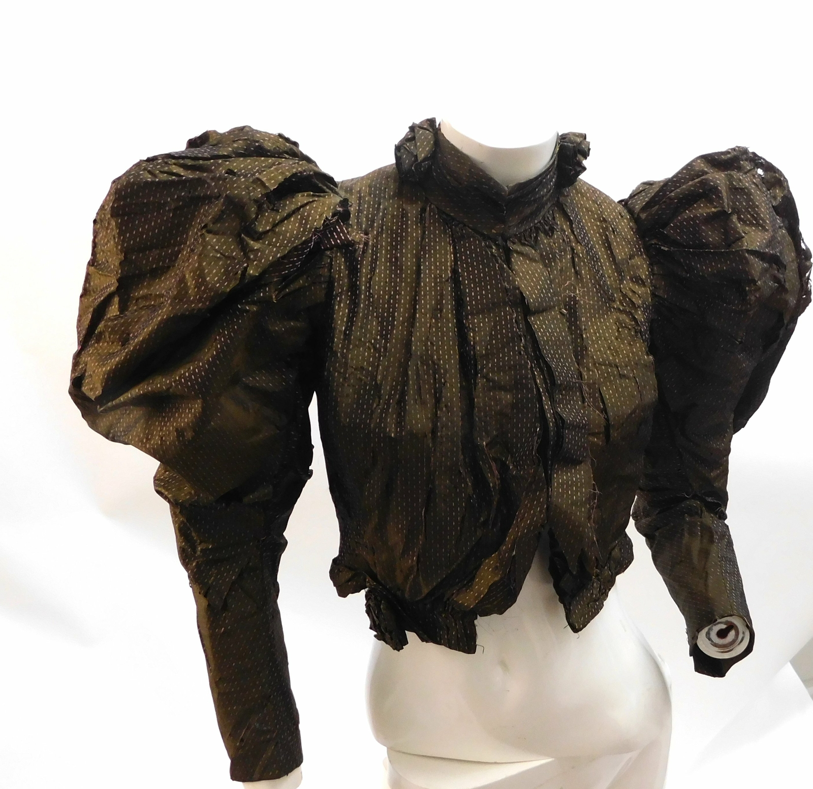 Vintage 1800s Corseted Leg o Mutton sleeve waist coat - Gem