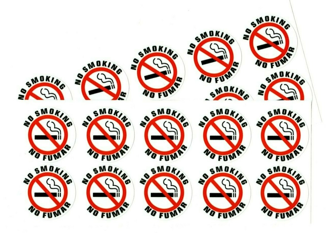 NO SMOKING NO FUMAR stickers | white | outdoor durable | decals | eBay