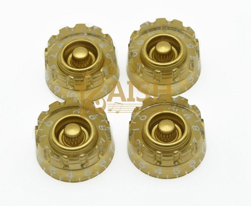 4x Gold LP Guitar Knurled Control Knobs Speed Metric Knob Fits Les Paul ...