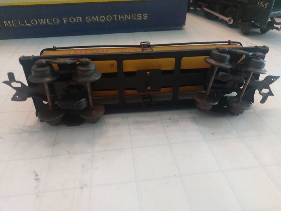 Vintage Collectible Marx O Scale Tin Shell Oil Yellow Tank Car | eBay