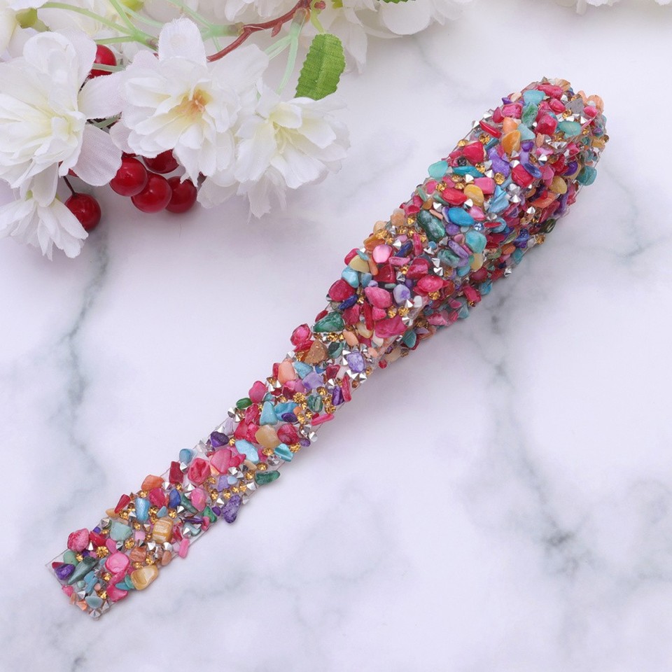 1 Meters Colorful Rhinestone Shell Trim Bling Ribbon Sewing on Trim for ...