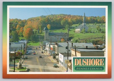 Vintage Dushore Pennsylvania PA Birdseye View Postcard St. Basil's ...
