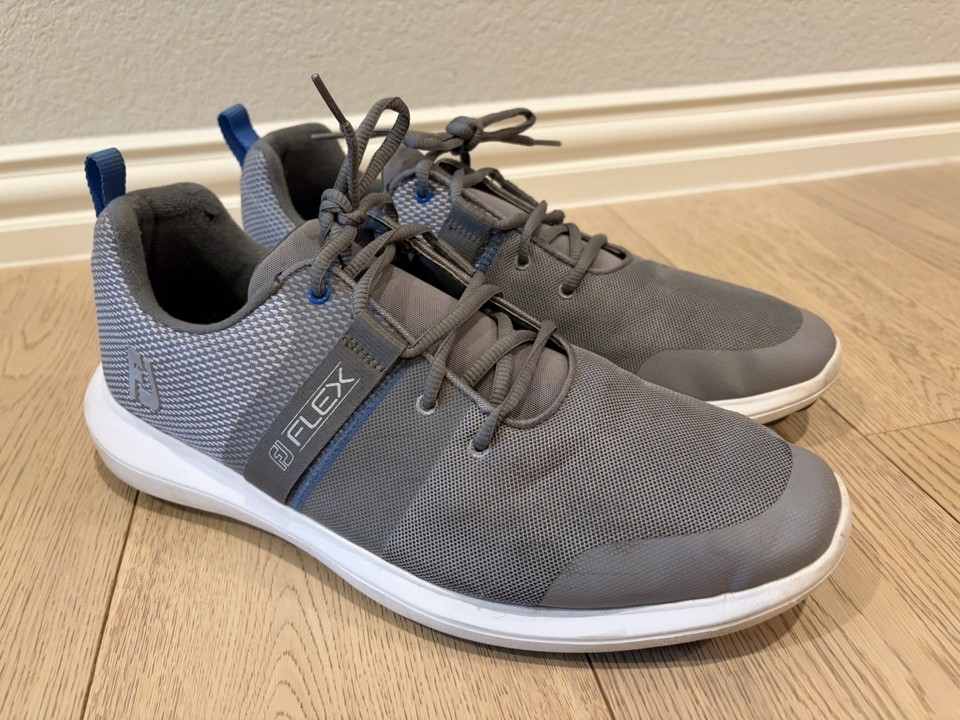 FootJoy FJ Mens Flex Spikeless Golf Shoes Grey Size 12M | eBay