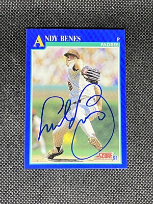 Andy Benes San Diego Padres 1991 Score Signed Auto Card #538 ~ COA | eBay