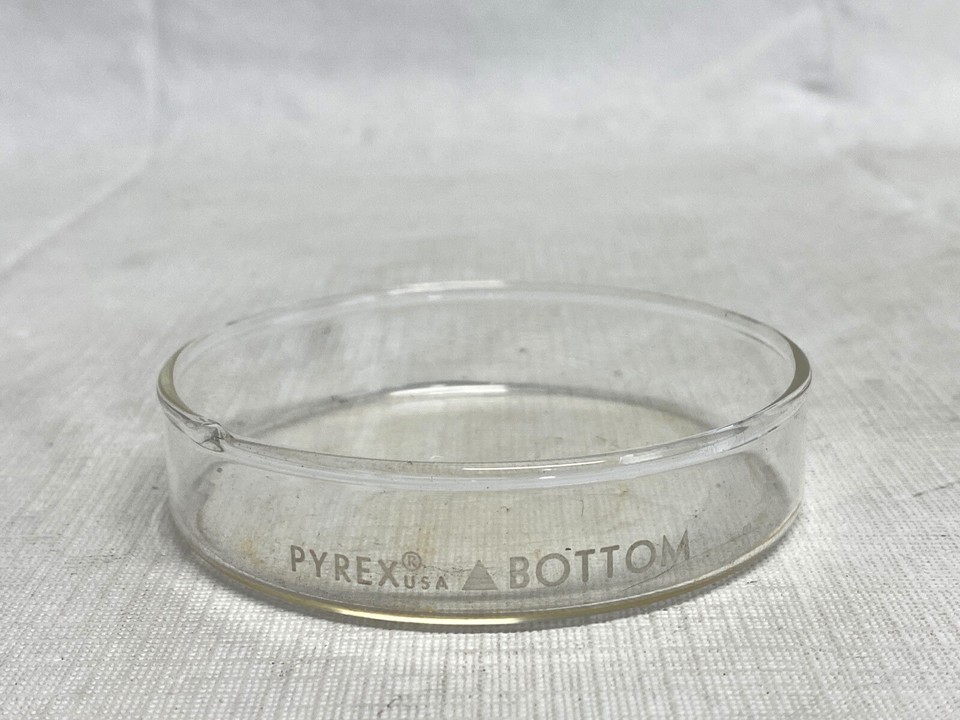 CORNING PYREX Glass 93mm OD x 20mm H Petri Culture Dish Bottom 3160 ...