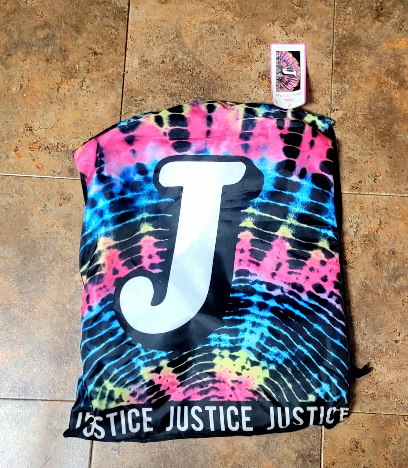JUSTICE Girls INITIAL J BEACH SLING BAG With TOWEL. | eBay