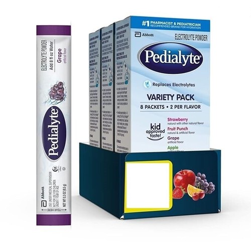 LOT of 6 Boxes (8 per box) PEDIALYTE Electrolyte Powder - Variety Pack ...