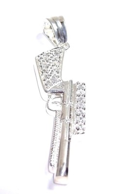 P67 LARGE RIFLE "BLING BLING" STERLING SILVER CLEAR CUBIC ZIRCONIA ...