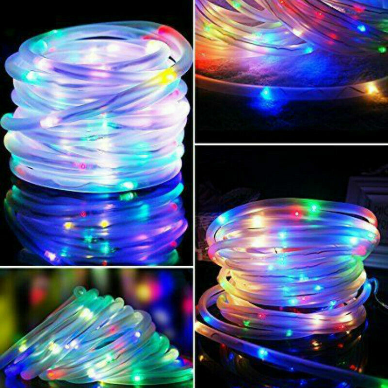 39FT Solar Tube String Lights Outdoor Waterproof Fairy Garden Rope Lamp ...
