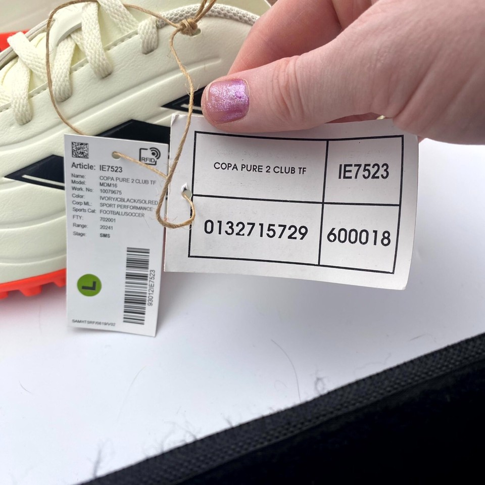 Adidas Copa Pure II Club TF IE7523 Men's US 9 Soccer Shoes Ivory Lace ...