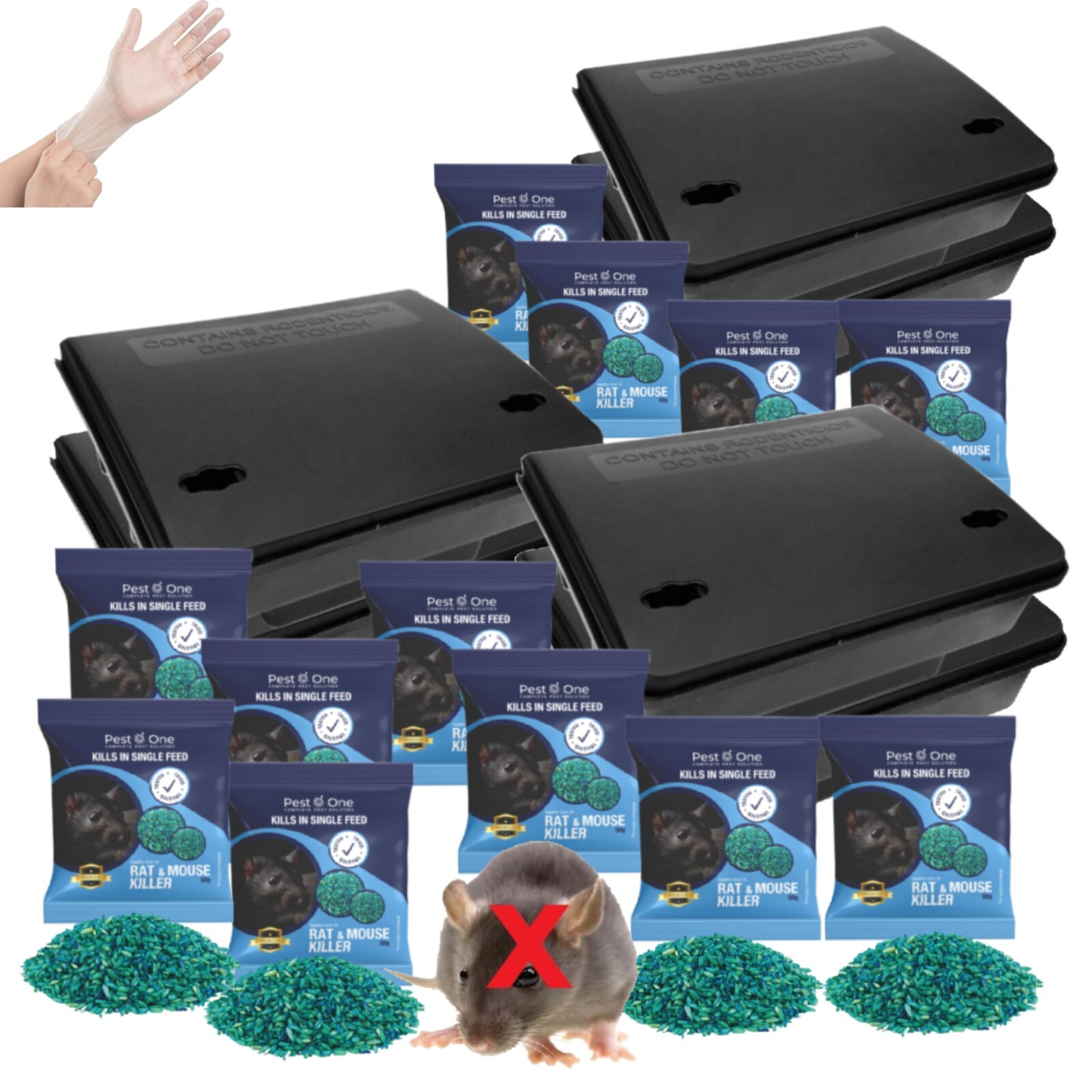 PROFESSIONAL Rodent Rat Box Station & STRONGEST POISON Single Feed ...