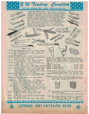 Spring 1991 Military Surplus Catalog BW Trading Co. Newark OH | eBay