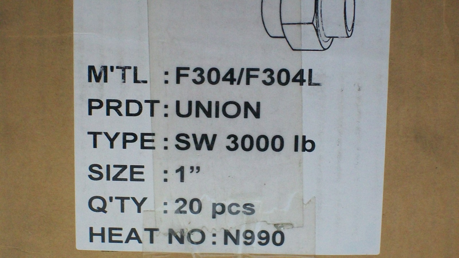 *NEW* 1" SS F304L/F304 S/W Union Stainless Steel SOCKET WELD FITTING SP ...