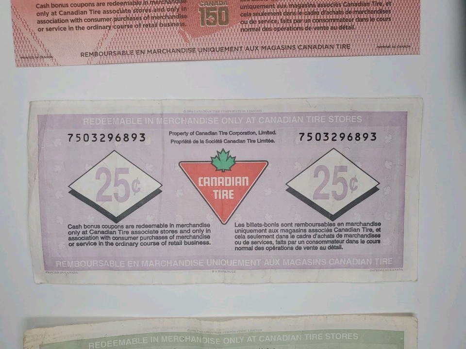 Canadian Tire Money 75th ANNIVERSARY CANADA 150 Canadian Tire Paper ...
