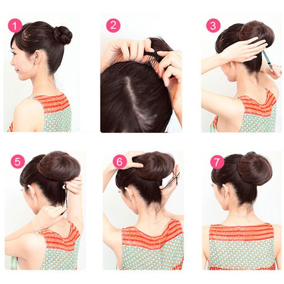 US Clip In On 100% Real as Human Hair Bun Scrunchie Chignon Updo Cover ...