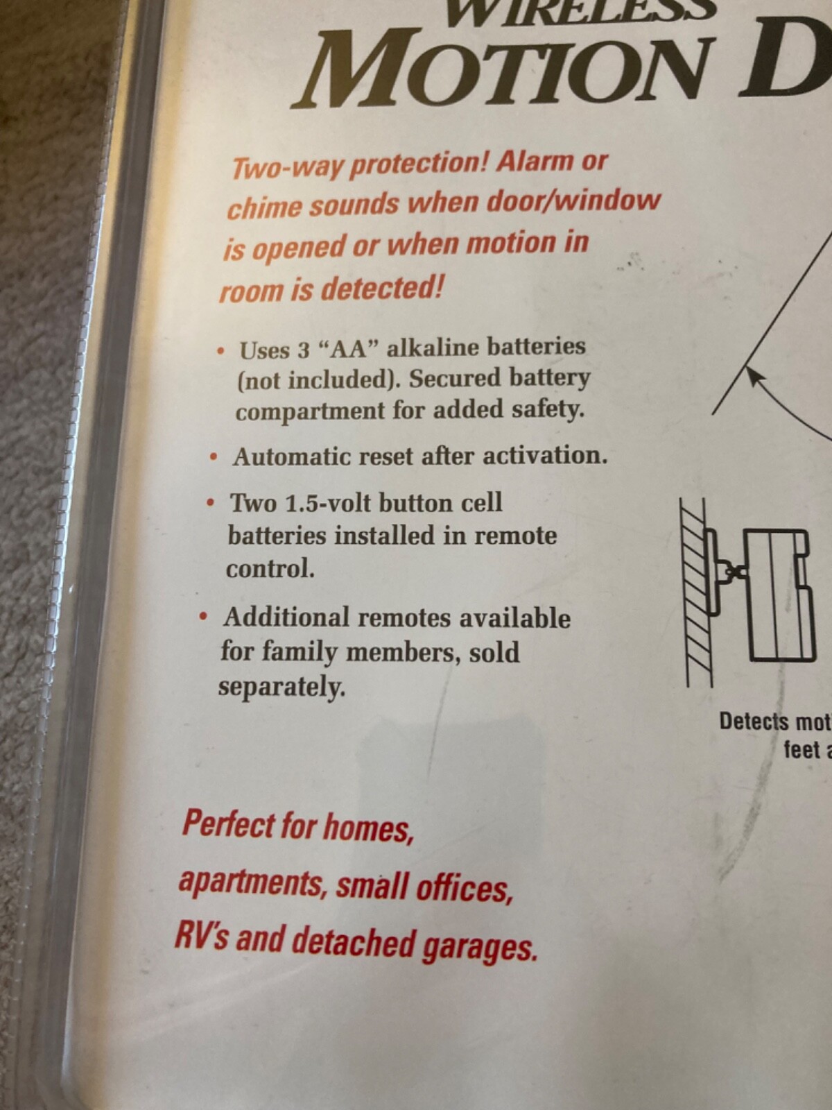 DIMANGO Security Alarm NEW Unopened Wireless Motion Detector HS4340D | eBay