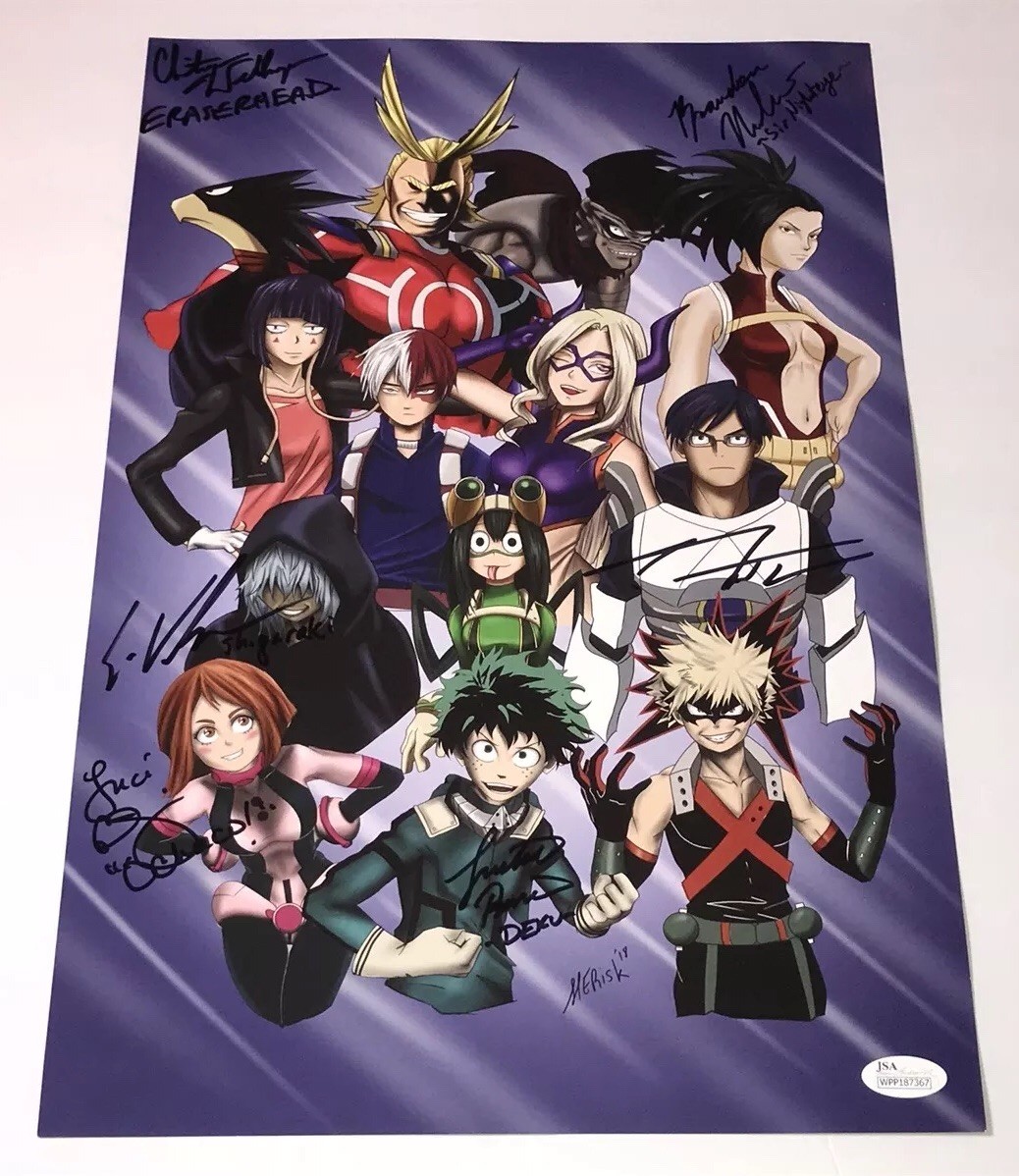 Justin Briner MY HERO ACADEMIA Cast X6 Signed 11x17 Poster Autograph ...