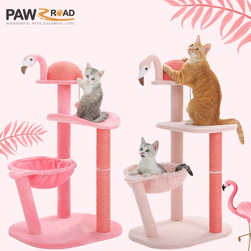 PAWZ Road Flamingo Cat Tree Tower Scratching Post Scratcher Kitten ...