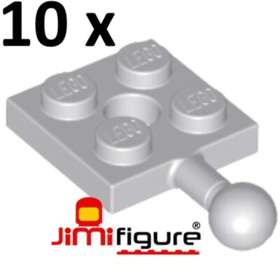 NEW 10 x LEGO 2x2 Modified Plate with Tow Ball Light Bluish Grey 15456 ...