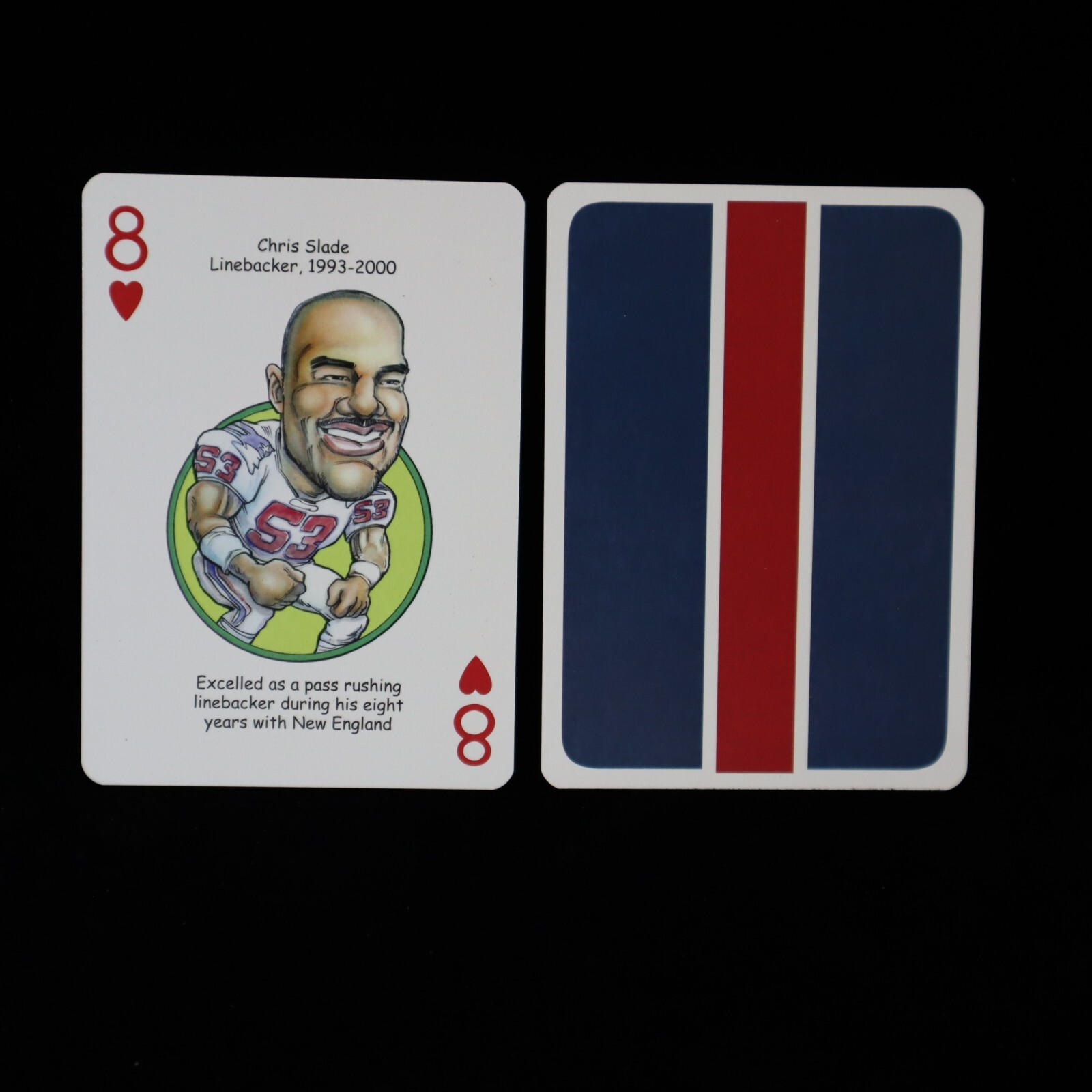 Chris Slade New England Patriots 8 of Hearts Hero Decks Playing Card | eBay
