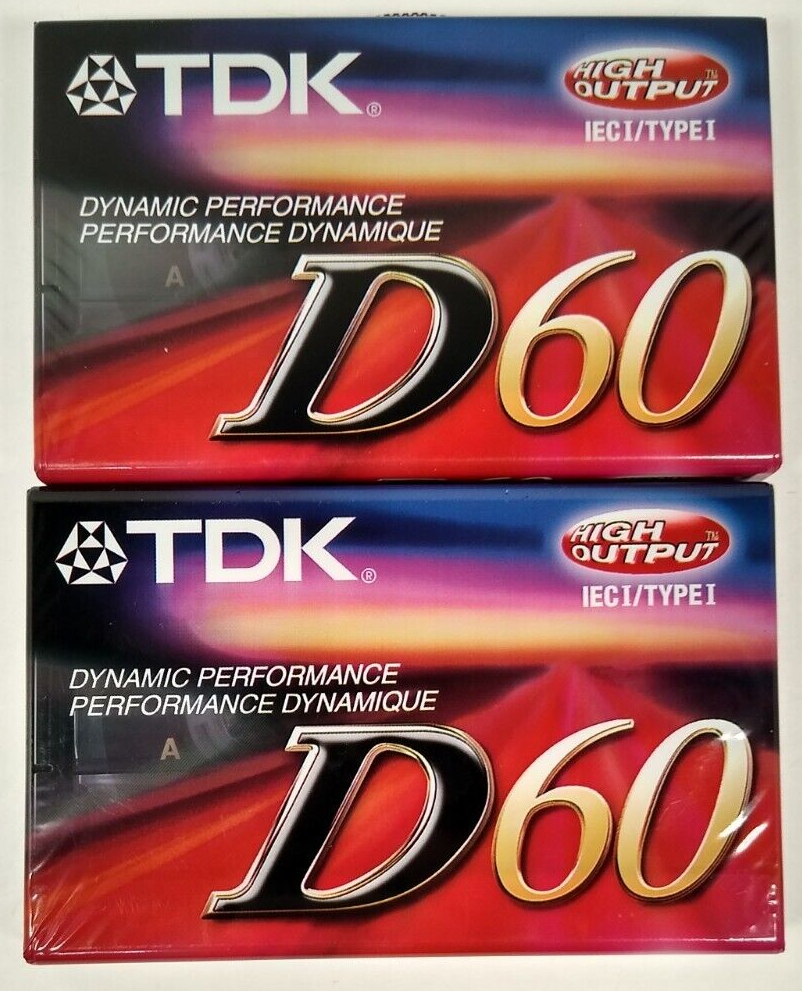 Lot of 2 New TDK D60 Blank Audio Cassette Tapes IEC I/Type 1 High ...