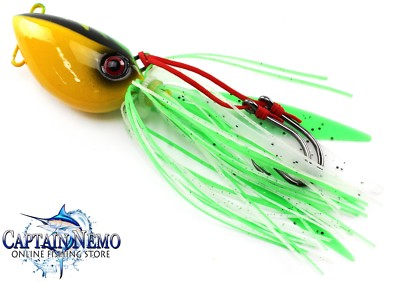 CHOMP FISHING LURES DEEP WATER OCTOPOD JIGS 40G YELLOW SCENTED SKIRT ...