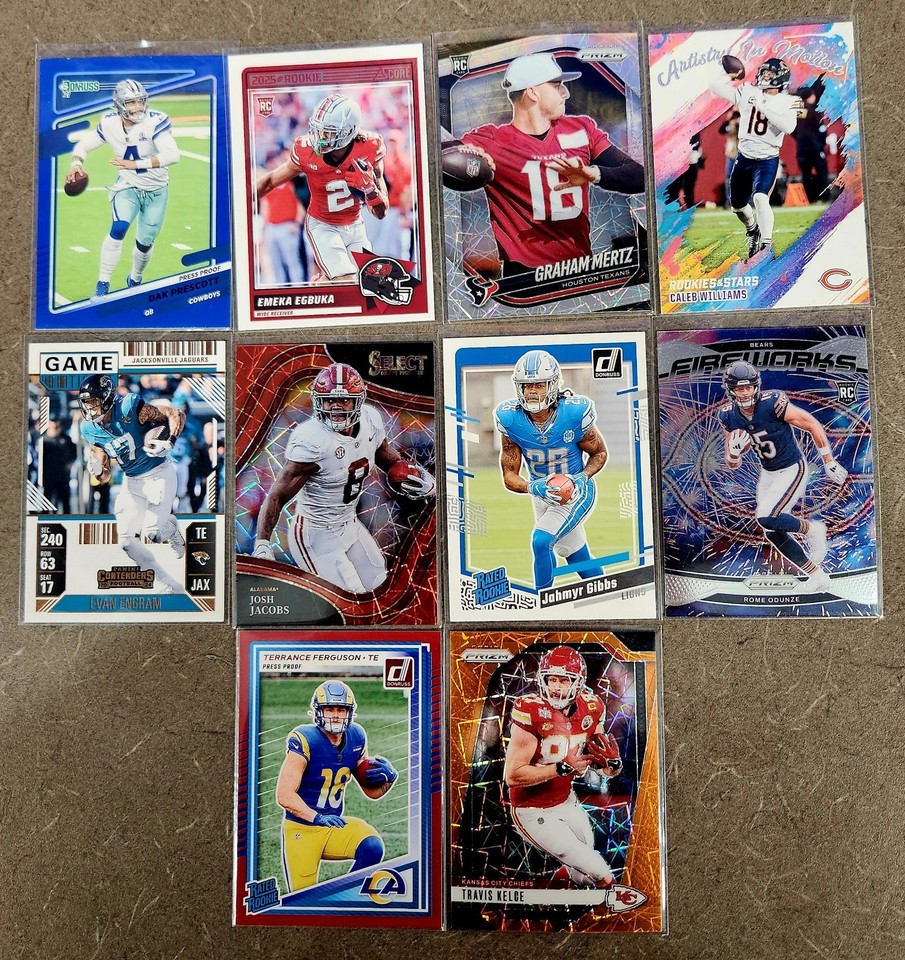 NFL 25 Card Lot Slab RPA #'D SP Parallels Inserts Rookies 25 Cards ...