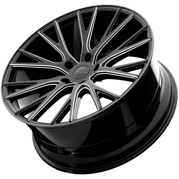 (Set of 4) Ravetti M12 22x9 5x120 +40mm Black/Milled Wheels Rims 22 ...