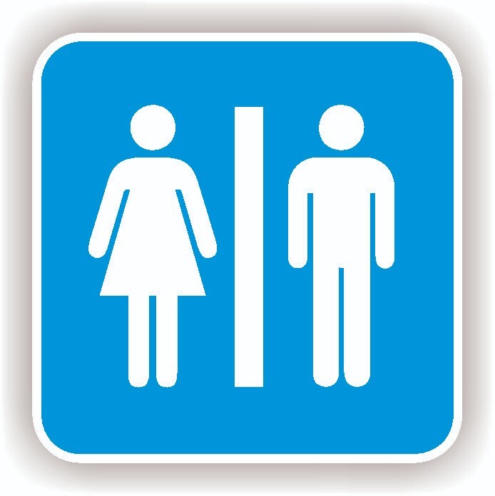 Unisex Toilet Sign Sticker Decal Safety Sign Car Vinyl Restaurants ...