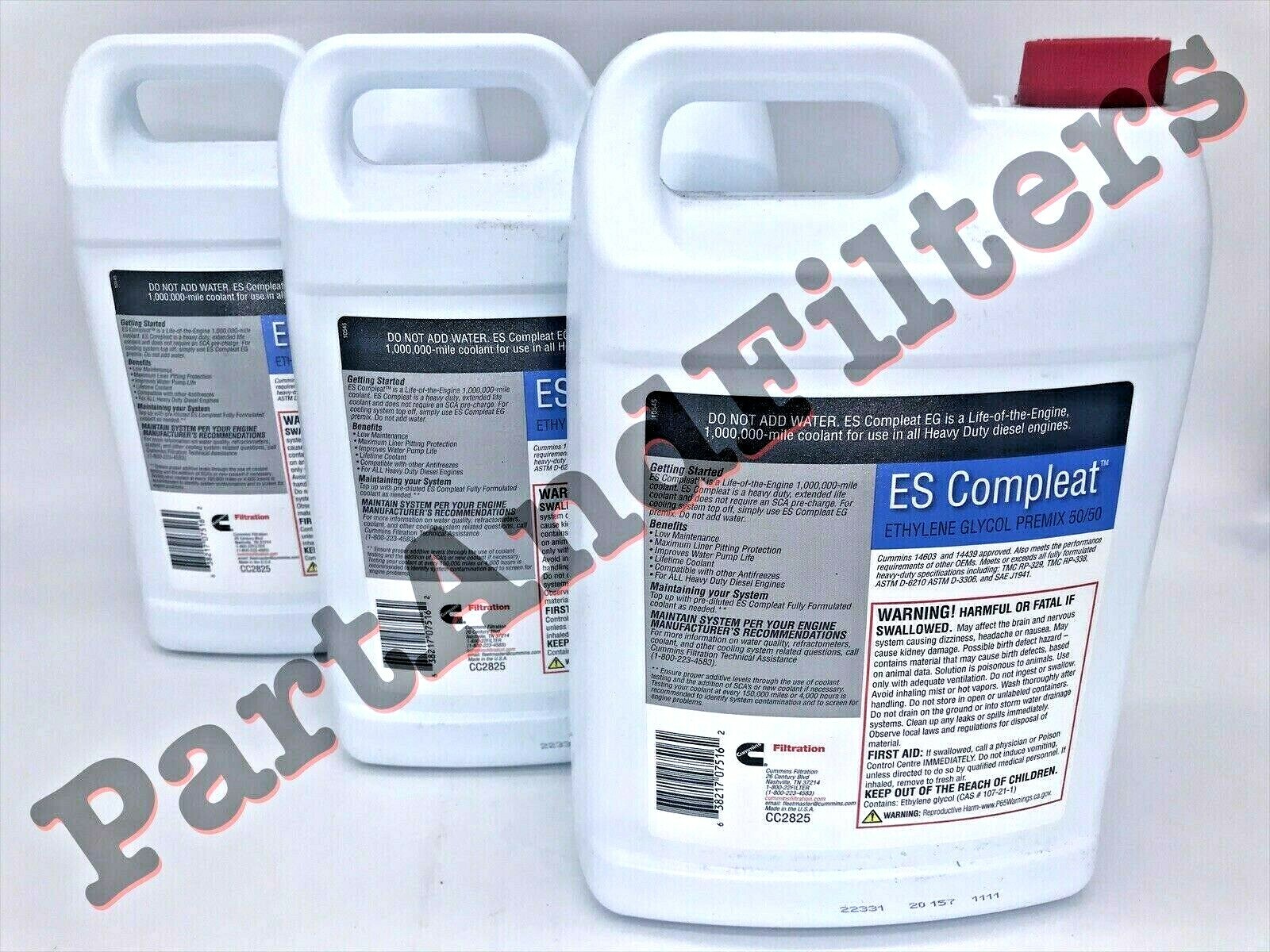 Fleetguard CC2825 Coolant Antifreze 50/50 ES Compleat (3 Gallons Pack ...