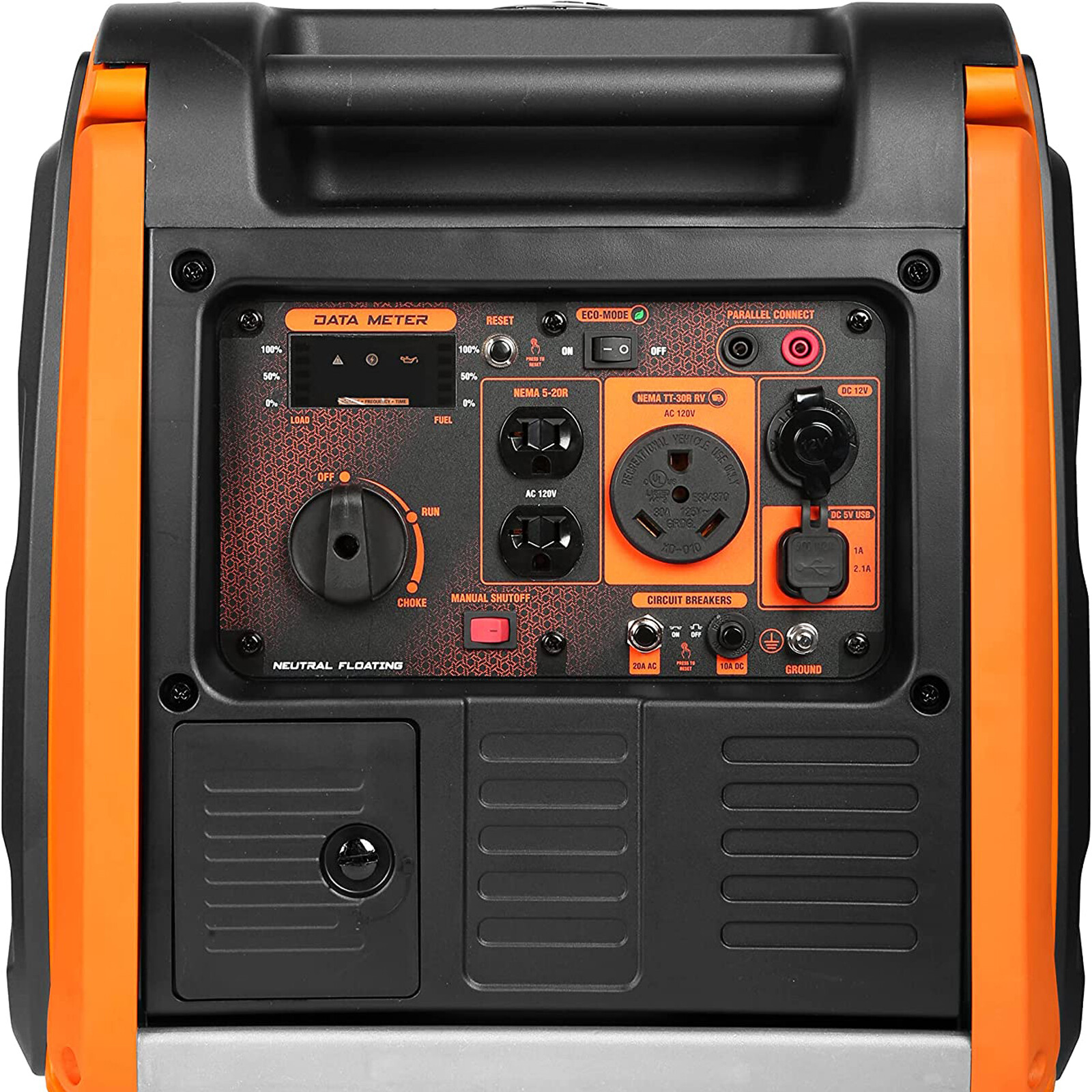 Portable Super Quiet 4500W RV-Ready Inverter Generator/Fuel Shut-Off ...