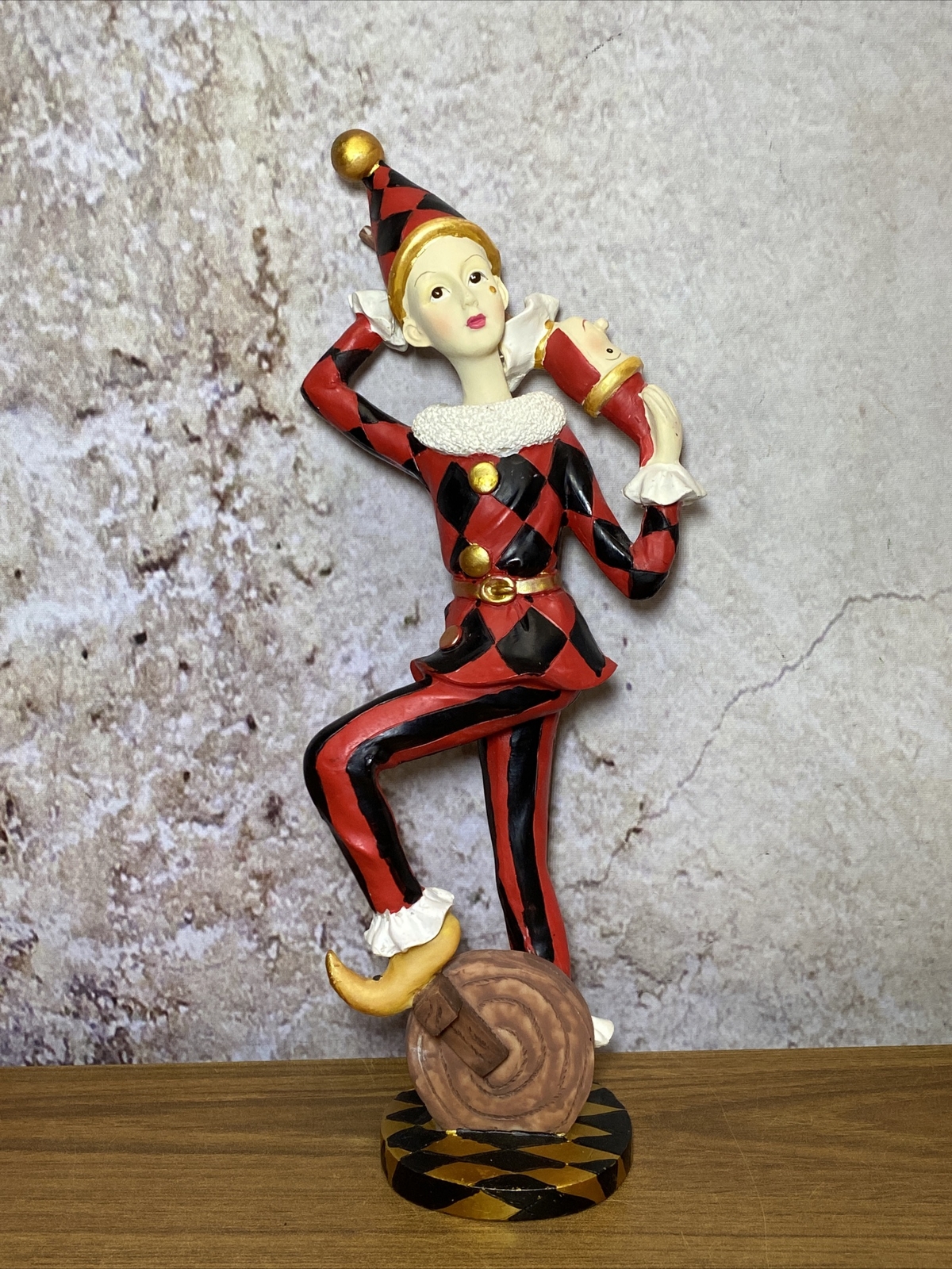 Vintage Red MANN Clown Jester Unicycle Figurine Head Stick 12" T3 | eBay