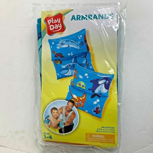 New Play Day Armbands Blue Arm Bands Fish Stingray Shark 3-6 Years | eBay