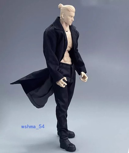 1/12 Scale Male Long Coat Windbreaker Pants Clothes Set Model for 6 ...
