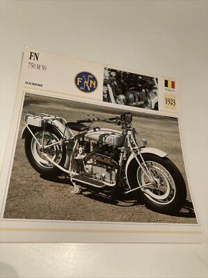 FN 750 M50 1923 Collectible Motorcycle Card Atlas Belgium | eBay