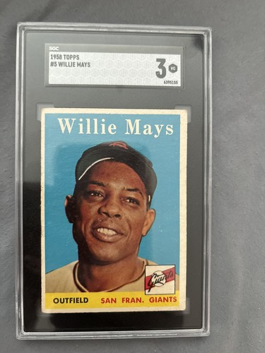 ⚾️ 1958 TOPPS #5 WILLIE MAYS GIANTS HOF SGC 3 VG 🔥 | eBay