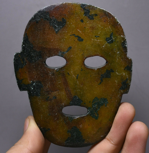 9CM China Hongshan Culture Old Jade Carving People Person Face Yubi ...
