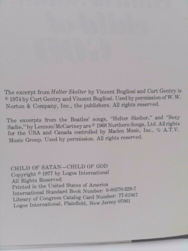 Child of Satan, Child of God by Atkins, Susan 9780882702292 | eBay