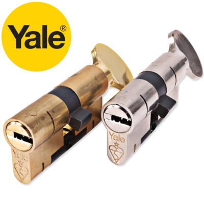 YALE CYLINDER LOCKS SUPERIOR BRASS / NICKEL THUMB TURN Euro Door Barrel ...