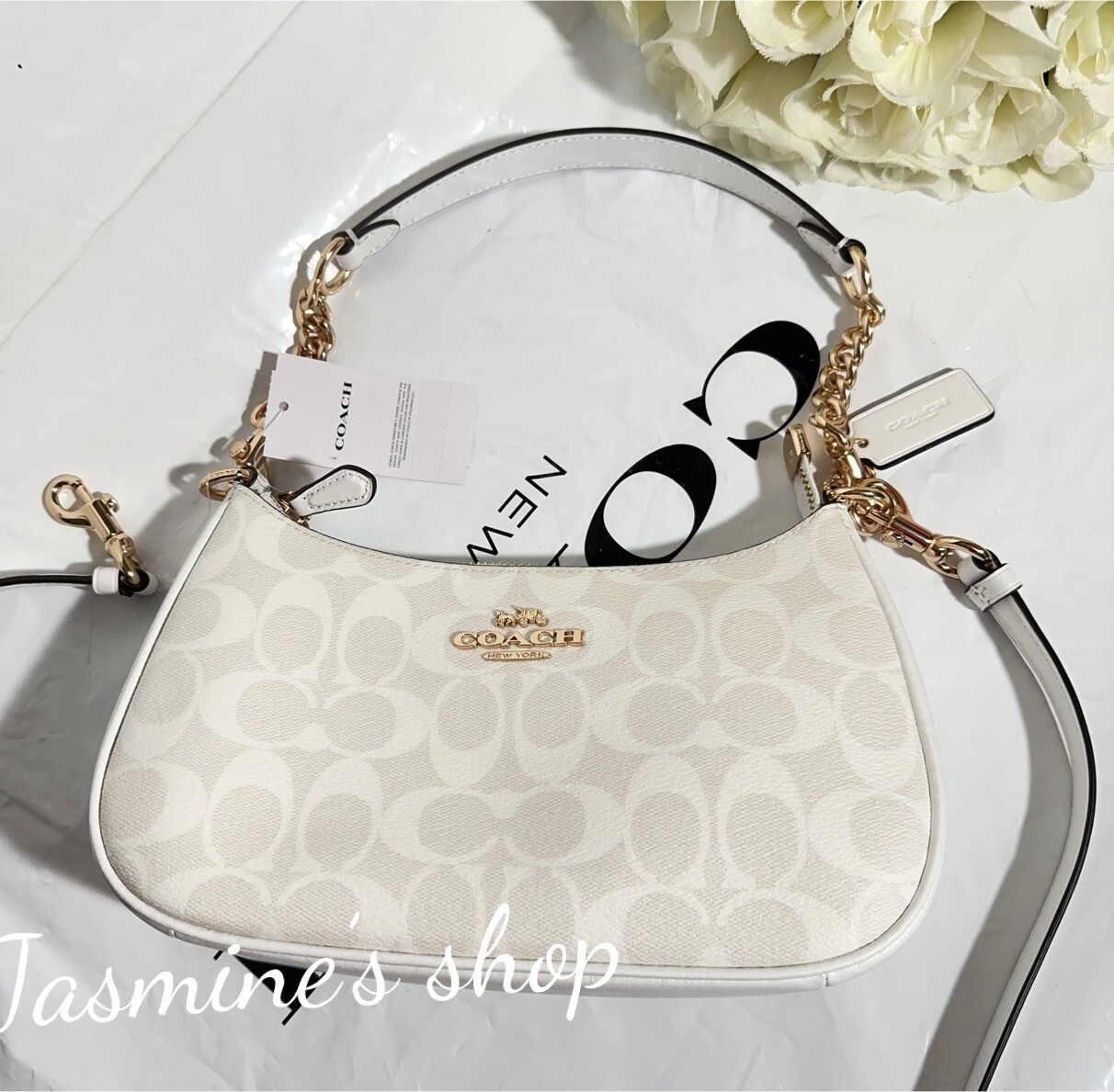 Coach+Teri+Women%27s+Shoulder+Bag+In+Signature+Canvas+-+Chalk+%28CA548 ...