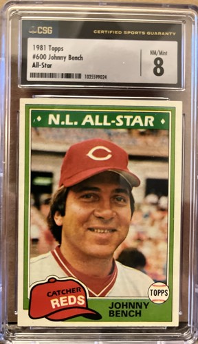 1981 Topps - #600 Johnny Bench CSG 8 NM/Mint | eBay