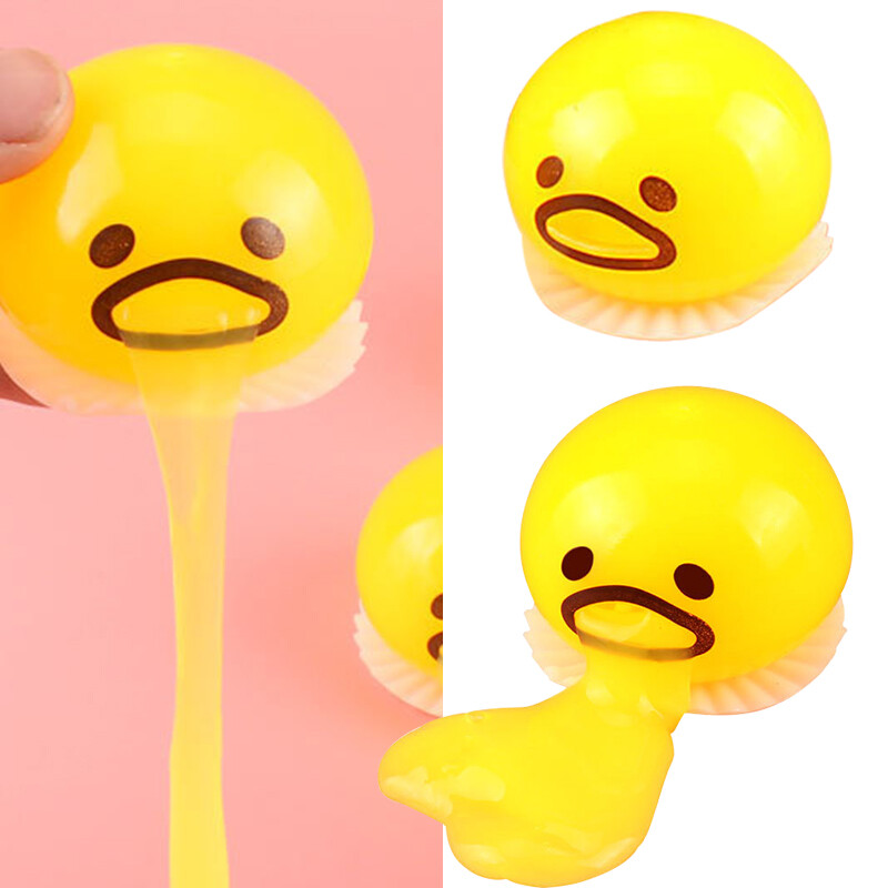 Funny Squishy Puking Egg Yolk Squeeze Ball Yellow Goop Relieve Stress ...