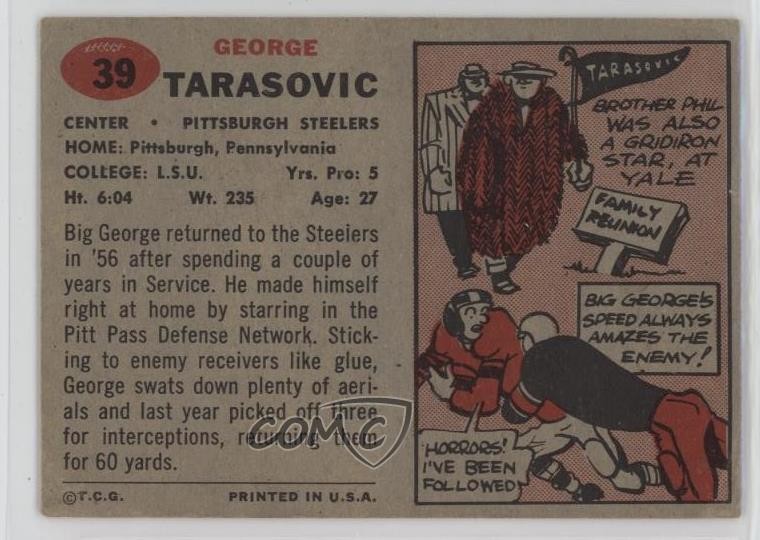 1957 Topps George Tarasovic #39 0z0n | eBay