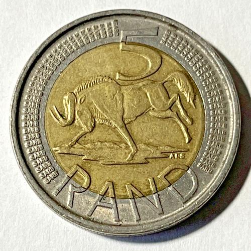 2008 South Africa Bimetallic Coin 5 rand Wildebeest Animal Wildlife | eBay
