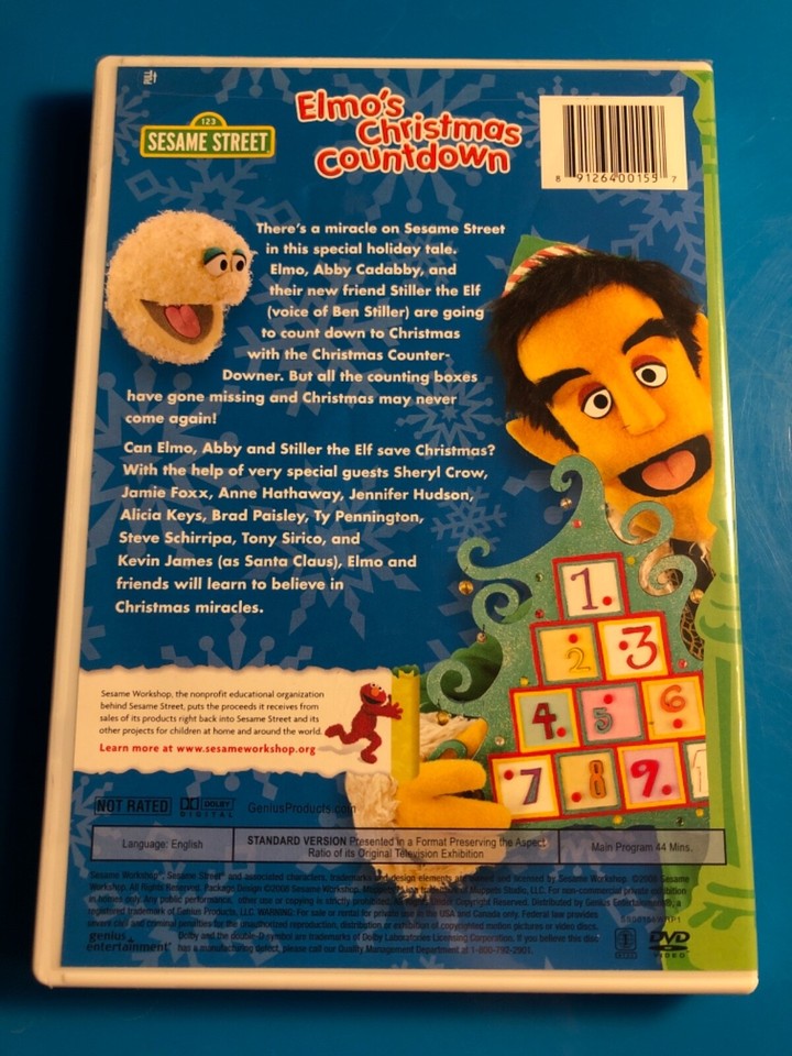 Sesame Street Elmo‘s Christmas countdown (DVD) Standard.……….BRAND NEW ...