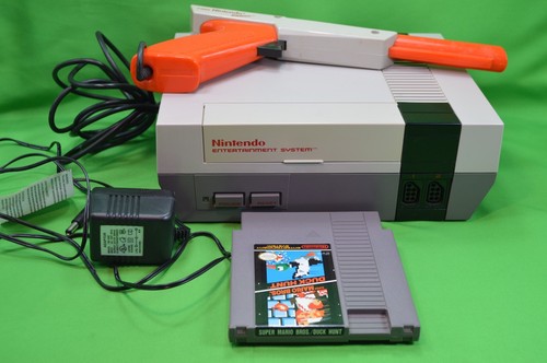 Original Nintendo NES Console,Super Mario Bros Duck Hunt Game,Gun,READ ...