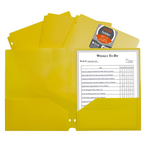 C-Line Two-Pocket Heavyweight Poly Portfolio Folder with Three-Hole ...