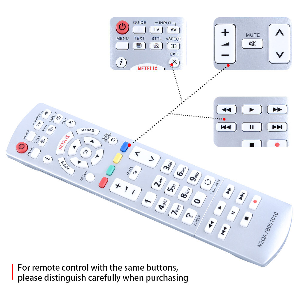 N2QAYB001010 Remote Control For Panasonic TV TX-40CX670 TX-40DSN63 TX ...